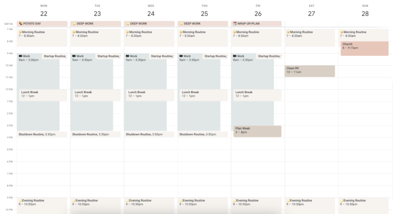 Time Blocking Google Calendar: Organize Your Entire Week